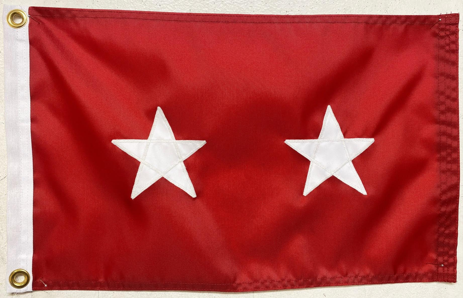 Sewn US Army Major General Flag Two white stars on red background ...
